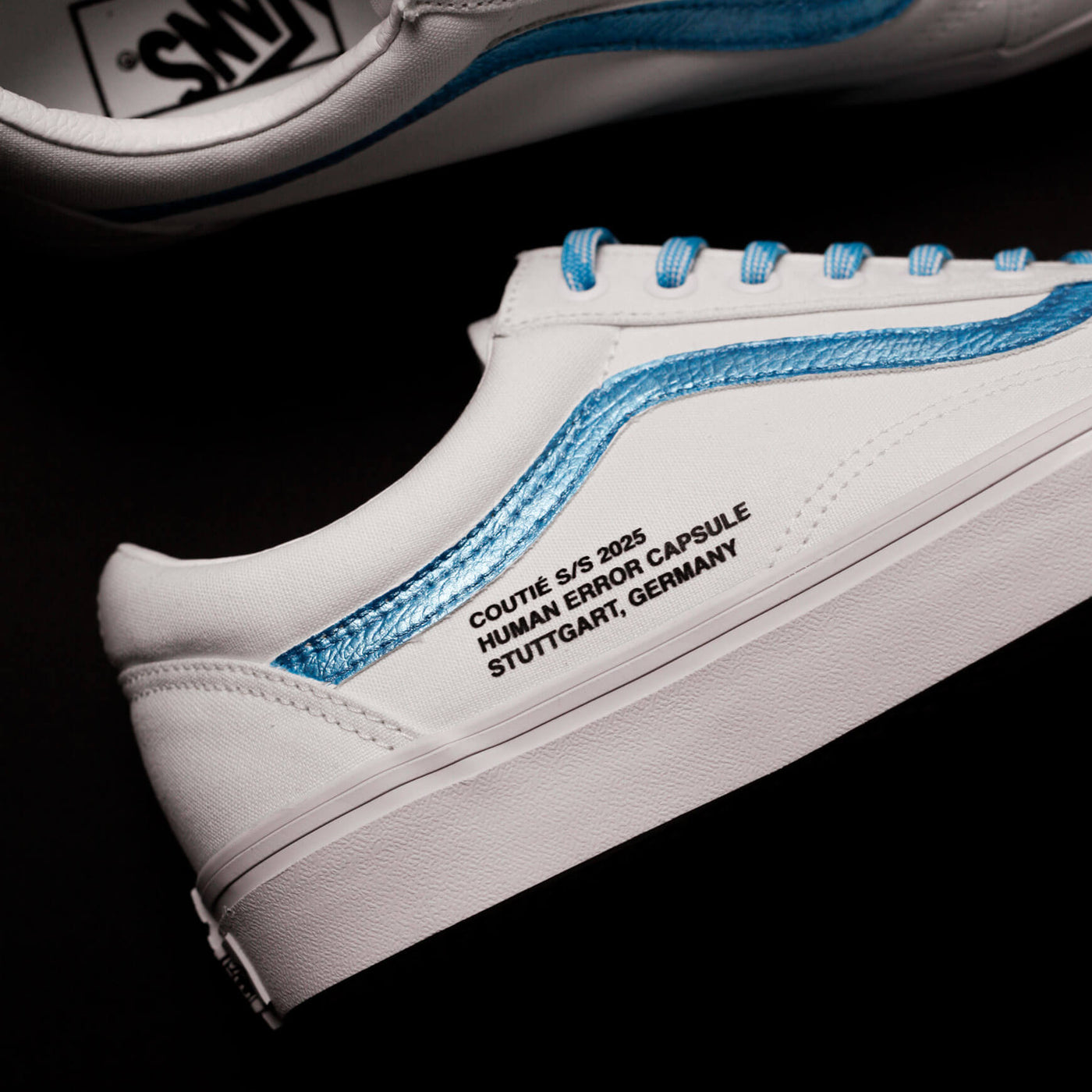 Vans Old Skool "Human Error" Metallic Blue Custom