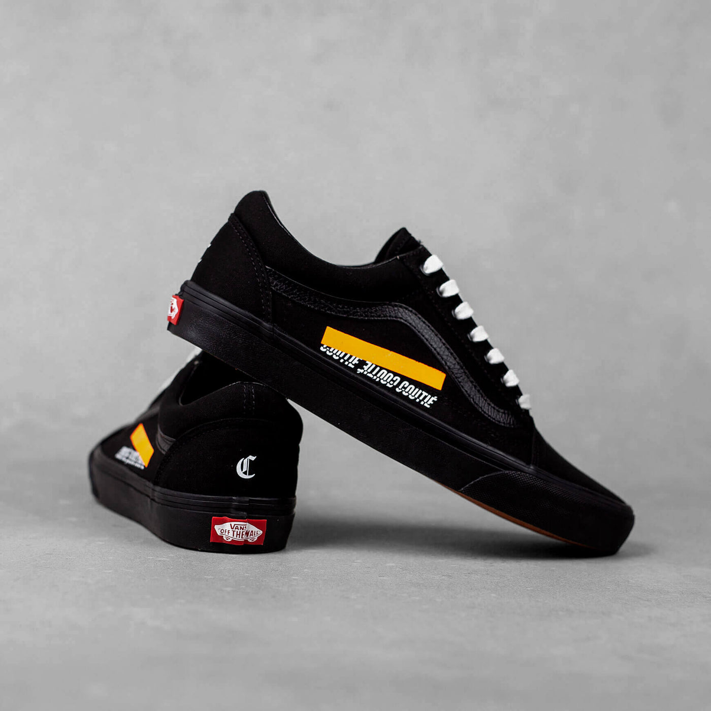 Vans Old Skool "Tape Logo" Orange Custom